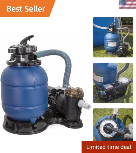 Sand Filter Pump Above Ground Pool 13in 2400GPH 4-Way Valve 10,000GAL ...