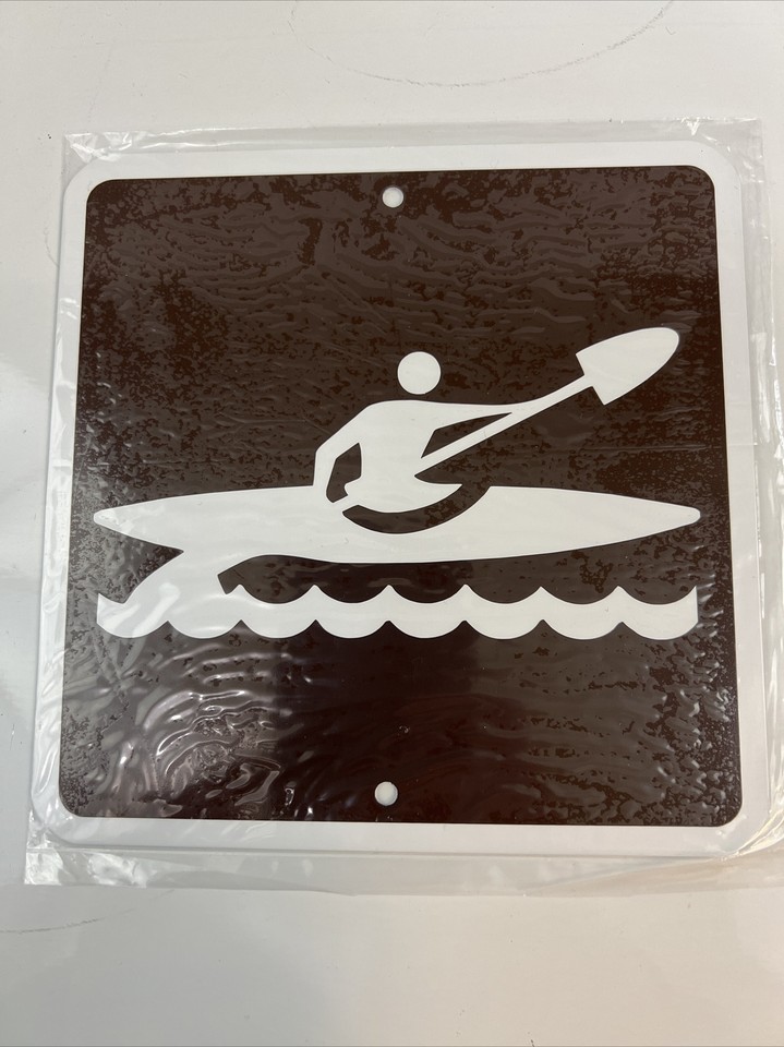 Kayak Metal Parks & Recreation Lake River Kayaking Sign mini 6"x6" in ...