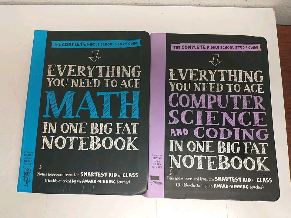 Lot of 5 THE COMPLETE MIDDLE SCHOOL STUDY GUIDE Big Fat Note Book Set ...