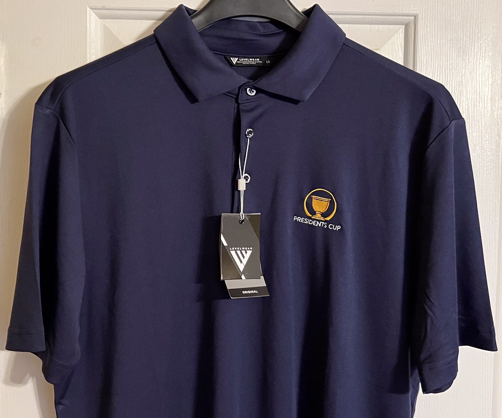 2026 PRESIDENTS CUP MEDINAH CHICAGO LEVELWEAR BLUE GOLF POLO SHIRT ...
