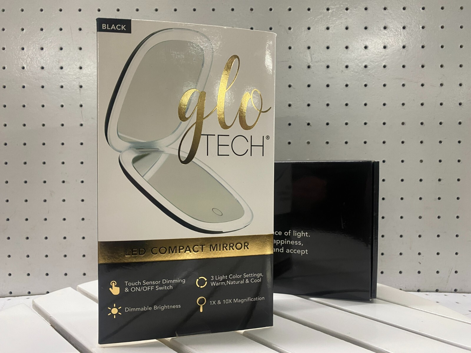 Glo Tech Led Compact Magnifying Small Mirror 1X and 10X Travel 4” Black ...