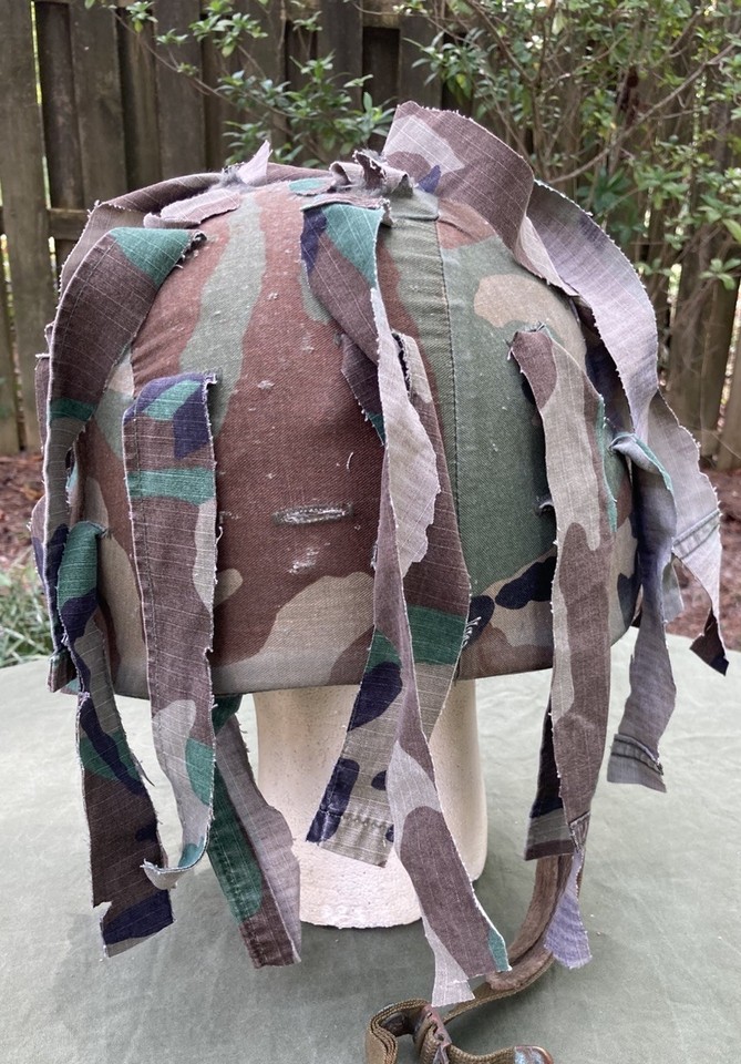 USGI Helmet Scrim Handmade from M81 Woodland BDU’s Repro “Manchu Hair ...