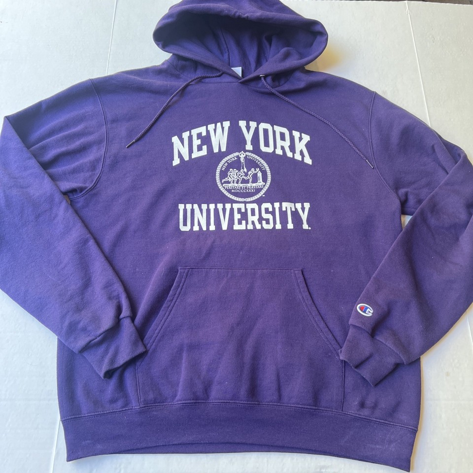 NYU New York University Champion Sweatshirt Hoodie Adult Medium NYC ...