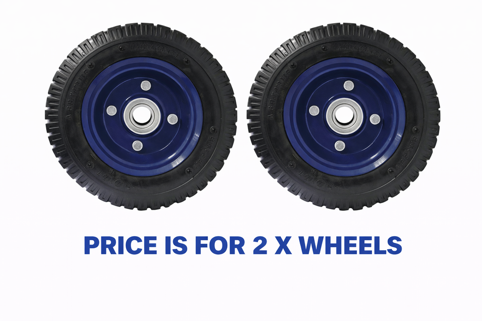 TROLLEY WHEELS 20mm 3/4 inch Bore - Blue Rim SOLID RUBBER WHEEL Solid ...