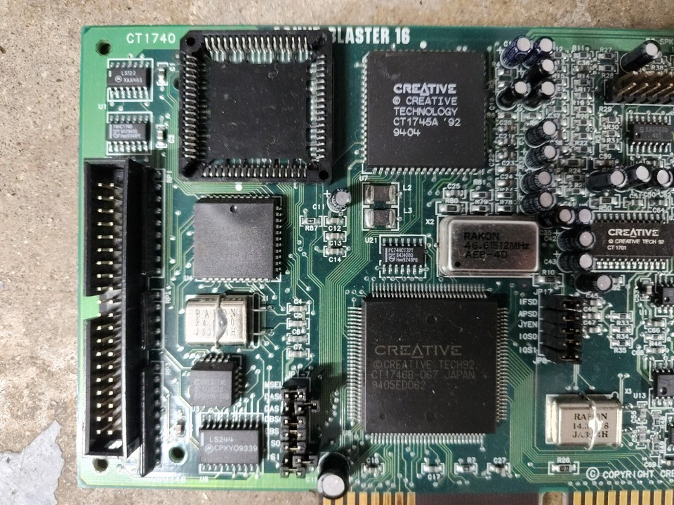 Vintage 1992 Creative Labs Sound Blaster SB16 SCSI CT1740 16-bit ISA ...