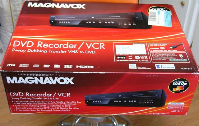 Magnavox MDR161V DVD Player VCR with 2-Way Dubbing Transfer Recorder ...
