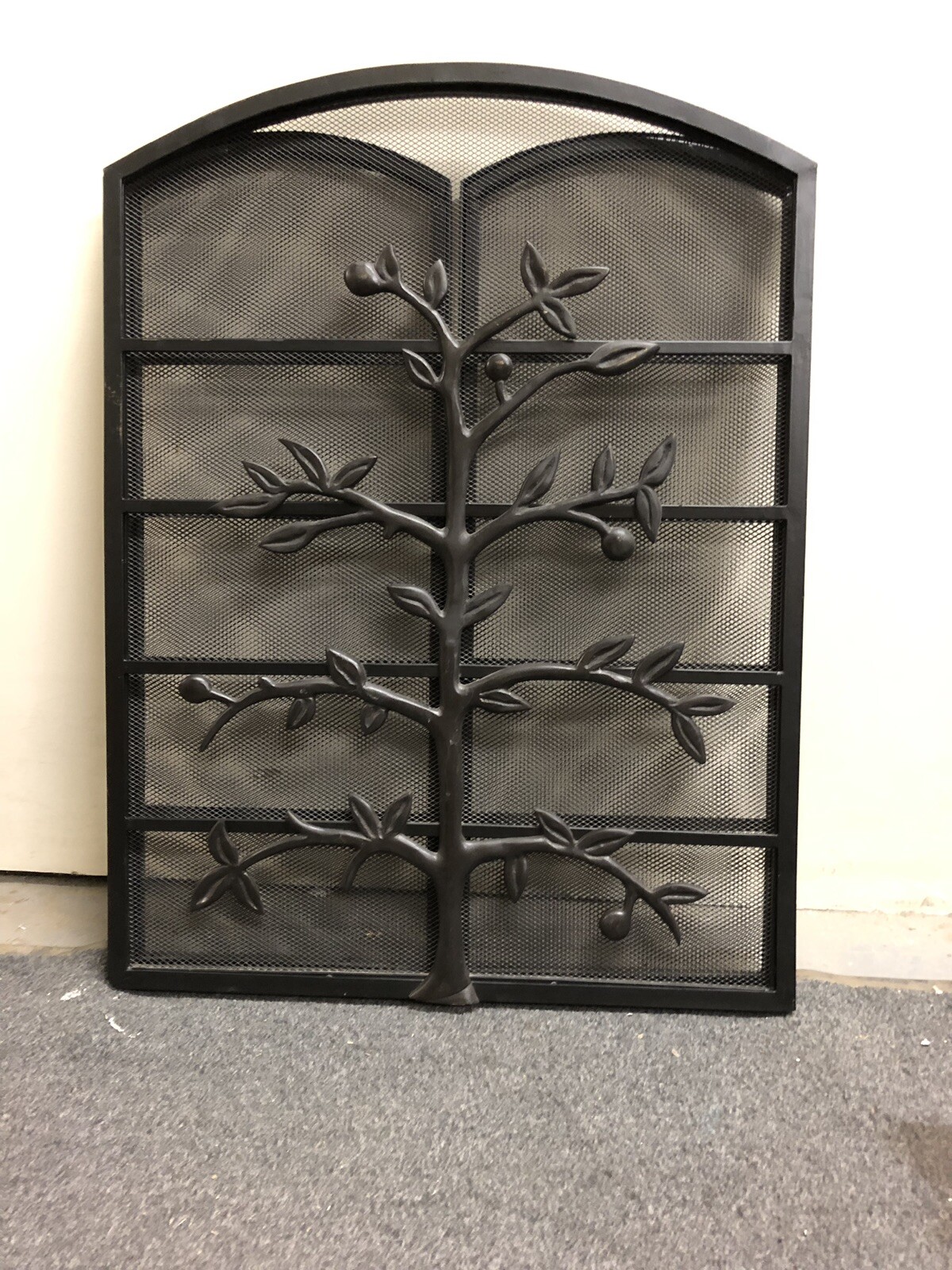 Heavy winged fireplace screen Tree motif H: 32 W: 24-48 | eBay