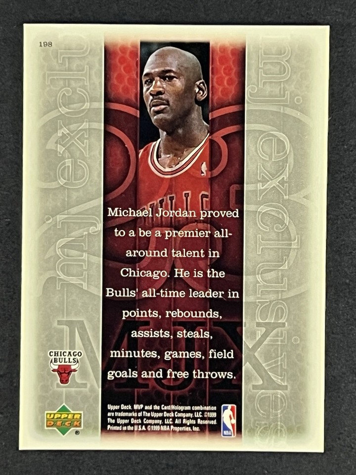 Michael Jordan 1999-00 Upper Deck MVP - MJ Exclusives #198 Chicago ...
