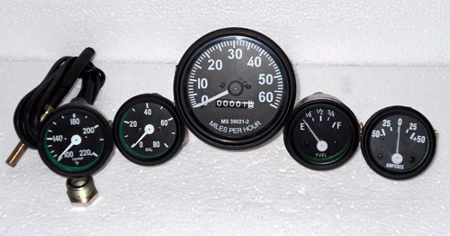 Jeep Willys Speedometer 12 V fits 1946 66 CJ 2A 3A 3B M38 M38A1 Gauges ...