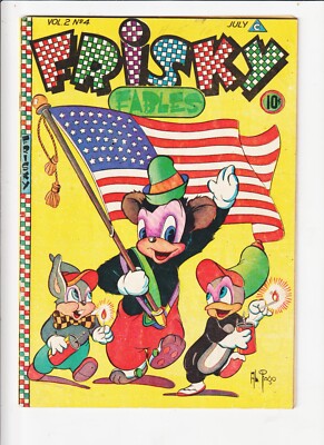 Frisky Fables #7/V2 #4 AL FAGO Golden Age FUNNY ANIMAL COMIC 1946 FLAG ...