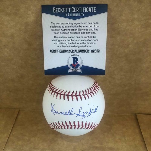 DERRELL GRIFFITH LOS ANGELES DODGERS SIGNED AUTO M.L. BASEBALL BECKETT ...