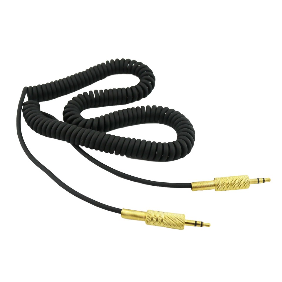 Gold 3.5mm 1/8" Male to 3.5mm Male Stereo Audio Extension Coiled Spiral ...