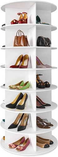 7 Tier Rotating Shoe Rack Tower, Spinning Shoe Display Lazy Susan ...