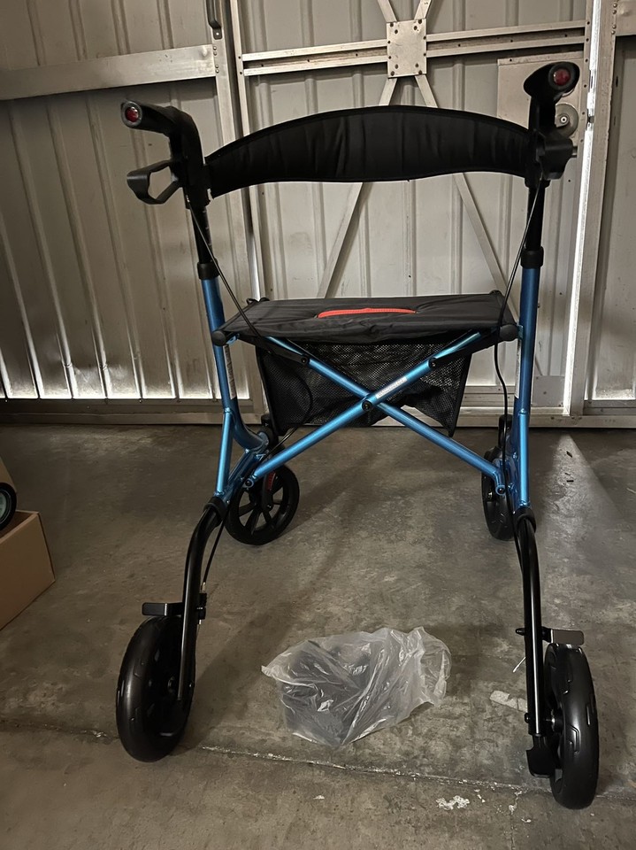 Walk Mate Rollator Walker For Seniors w/cup Holder, 8" Wheels, Folding ...