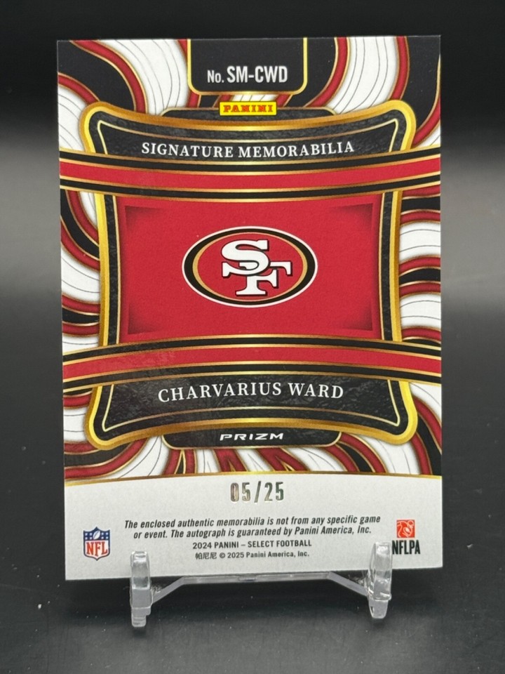 2024 Panini Select Charvarius Ward /25 Tye Die Rookie Patch Auto #SM ...
