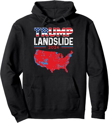 2024 Electoral Map Trump Landslide Red US Elections Unisex Hooded ...