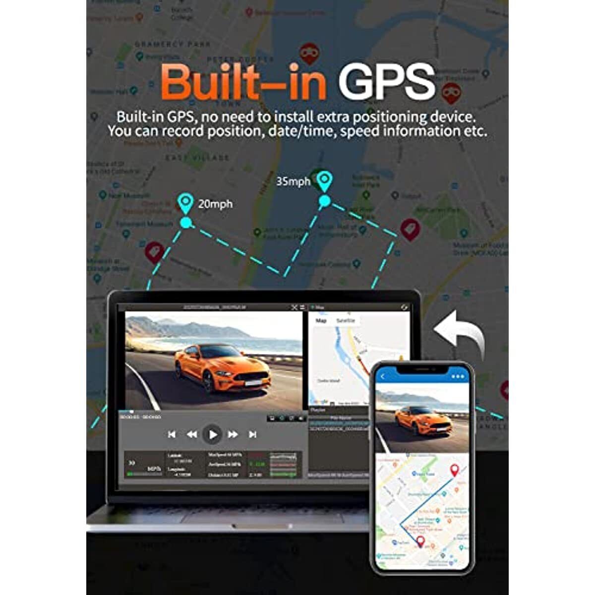 WOLFBOX Dash Cam 3 Channel 4K Dash Camera Three Cameras With WiFi GPS | eBay