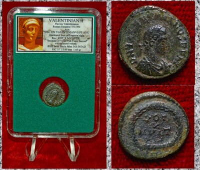 Ancient Roman Empire Coin VALENTINIAN II Wreath VOT X MVLT XX Siscia ...