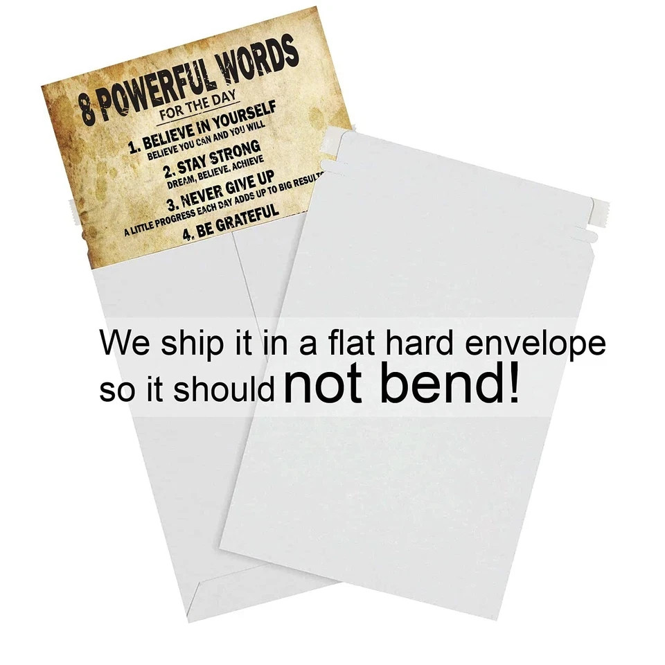 Motivational Quotes 8 Powerful Words for the day Poster Thick Cardstock ...