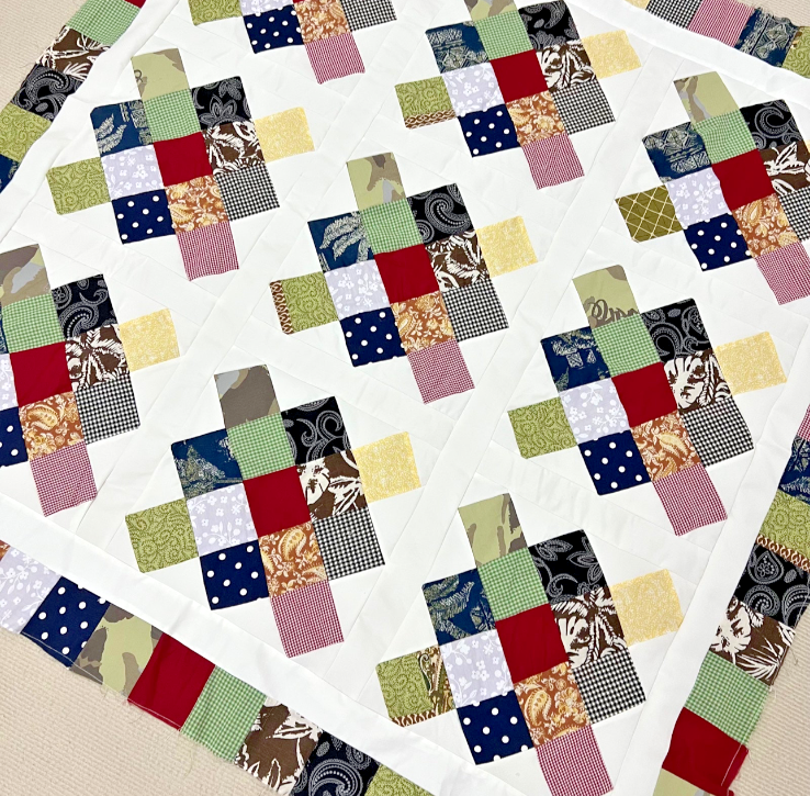 Handmade Scrappy Squares Baby Quilt Top 47x47" Pieced~ BABY/BED/Wall ...