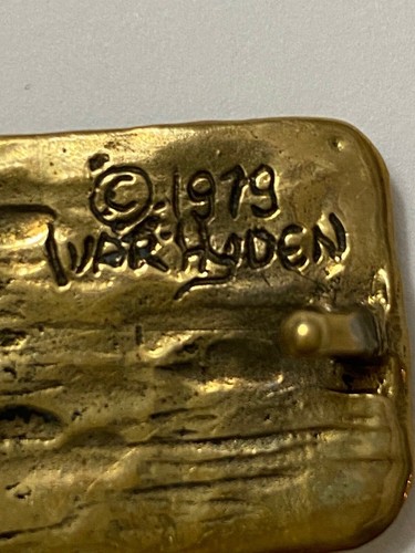 Vintage Signed Ivar Hyden Brass Belt Buckle 1979 RARE Framed Nugget | eBay