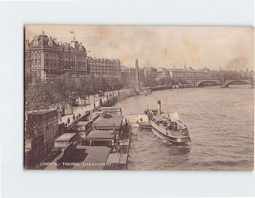 Postcard The Victoria Embarkment from Westminster Bridge London England ...