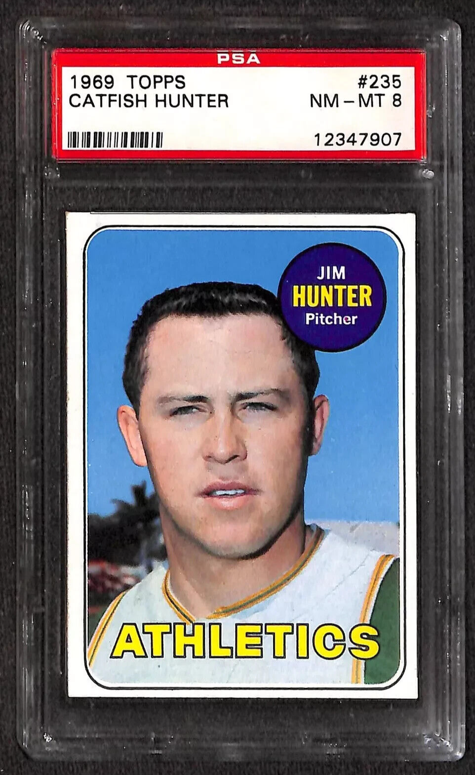 1969 Topps Baseball Cards #235 Jim Catfish Hunter HOF Oakland A's PSA 8 ...