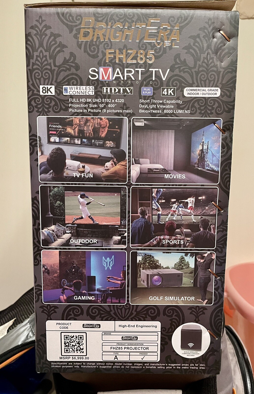 BrightEra VPL FHZ85 Smart TV Projector & BrightEra 100-8K Projector ...