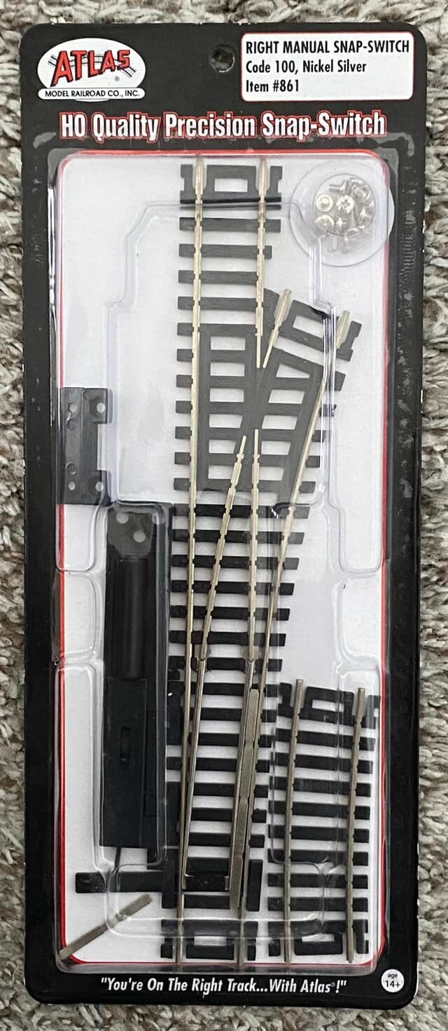 Atlas Track Code 100 #4 Snap Switch Manual Right N.S. Turnout HO Scale ...