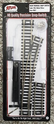 Atlas Track Code 100 #4 Snap Switch Manual Right N.S. Turnout HO Scale ...
