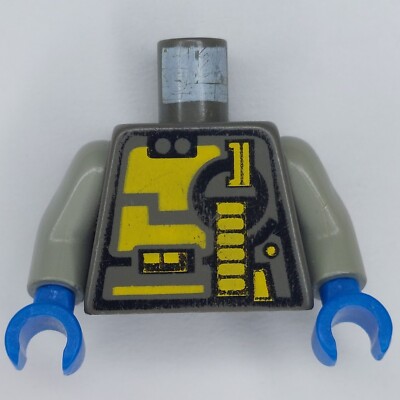 Lego Dark Gray Torso Space Unitron Light Gray Arms Blue Hands 973p64c01 ...