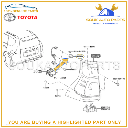 81536-60C30 Genuine Toyota LED REAR COMBINATION LAMP 8153660C30 OEM | eBay