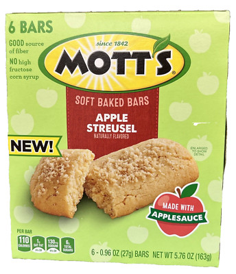 Mott's Apple Streusel Soft Baked Bars 5.76 oz Motts | eBay