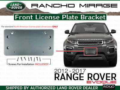 2012-2017 Range Rover Evoque Front Bumper License Plate Holder Mounting ...