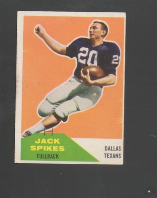 1960 Fleer Football Card #39 Jack Spikes-Dallas Texans Ex Card | eBay