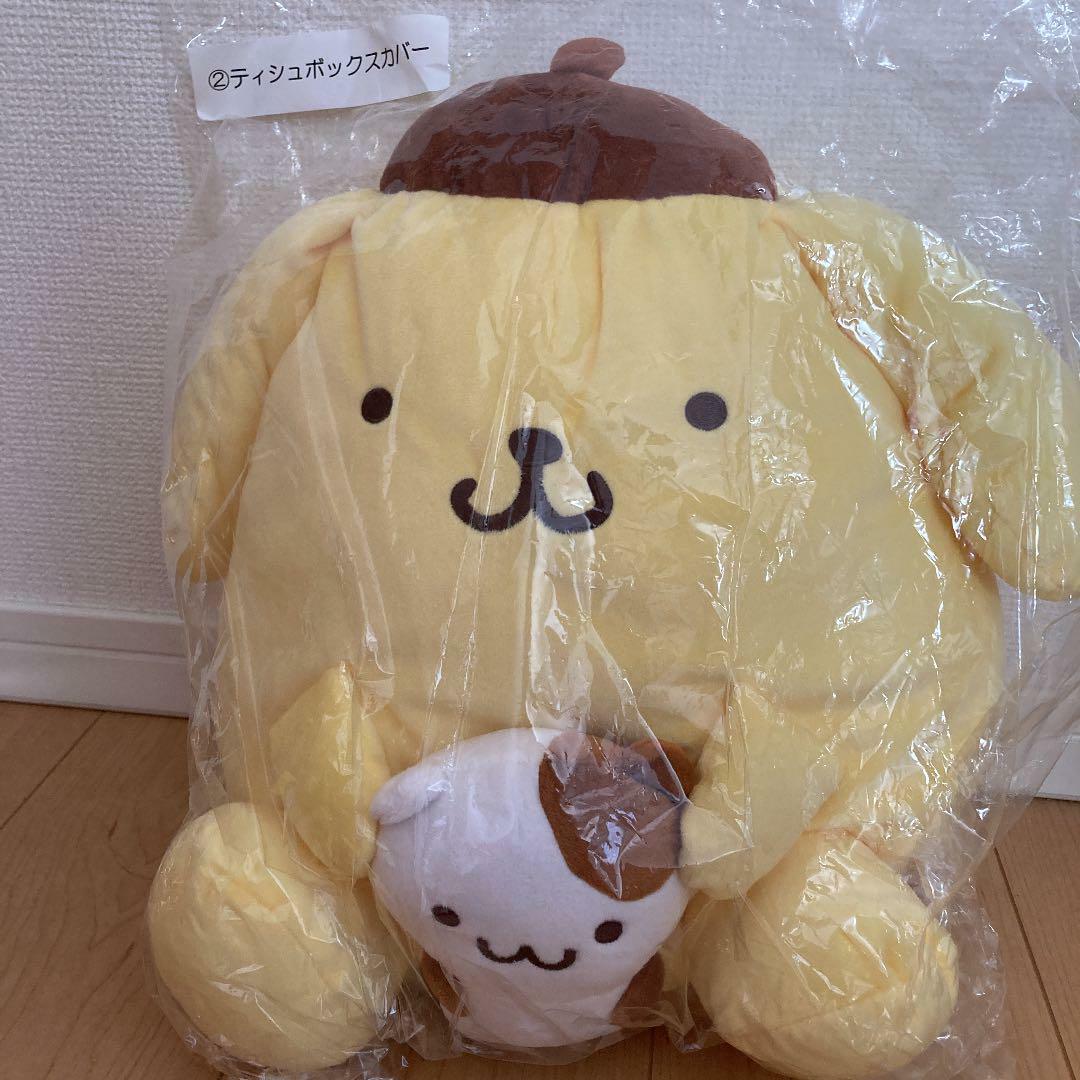 Pompompurin Tissue Box Cover Big Plush Doll Sanrio Kuji Limited 118×248 ...