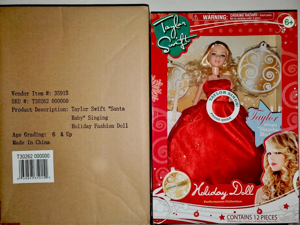 Taylor Swift Singing Santa Baby Holiday Doll 2010 Unopened New In Box ...