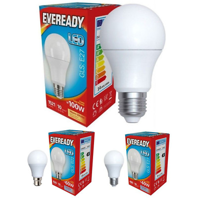 EVEREADY LED LIGHT BULBS 5.5W 8.2W 13.2W ( 40W 60W 100W) B22 E27 ...