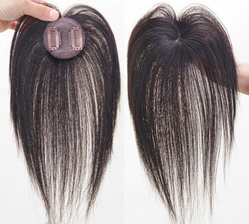 100% Real Human Hair Topper Toupee Middle Part Hairpiece Lace Wigs For ...