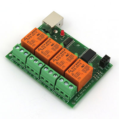 USB Relay 4 Channel Board v2 Programmable PC Computer Control For Smart ...