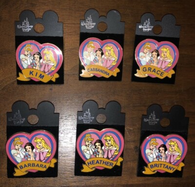 Personalized name Disney princess pin Cinderella, Snow White... party ...