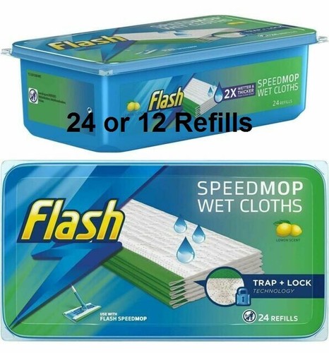 12 Pack Or 24 Pack Flash Speedmop WET CLOTHS Refills Speed Mop Refill | eBay UK