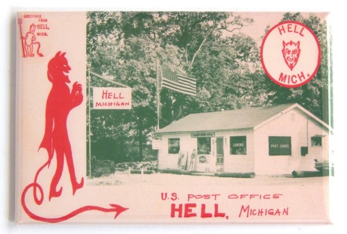 Greetings from Hell Michigan FRIDGE MAGNET travel souvenir "style B" | eBay