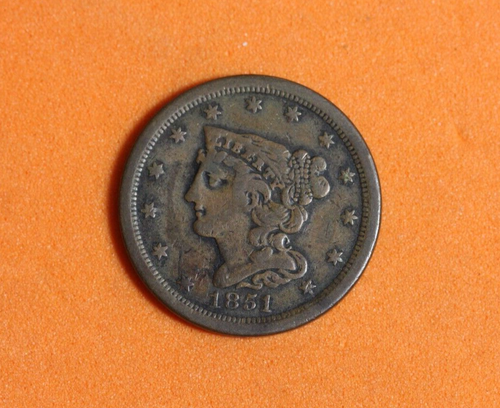 1851 One Cent Coin 1 1c Braided Hair Cents #P08578 | eBay