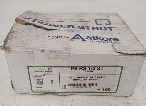 🔥 Power-Strut 72588o PS RS 1/2 ST Channel Nut Regular Spring Box of 100 ...