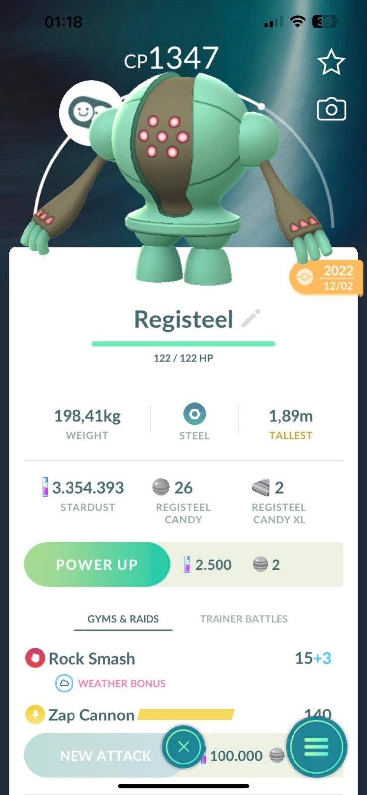 Legendary Shiny Registeel - Trade 1 million stardust | eBay