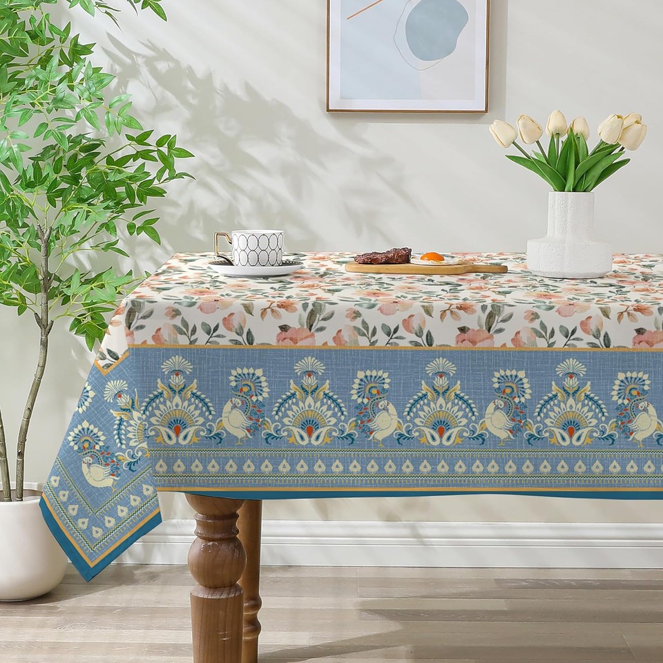Spring Tablecloth 60x84 Inch 60"x84"- Rectangle, Floral Bird | eBay