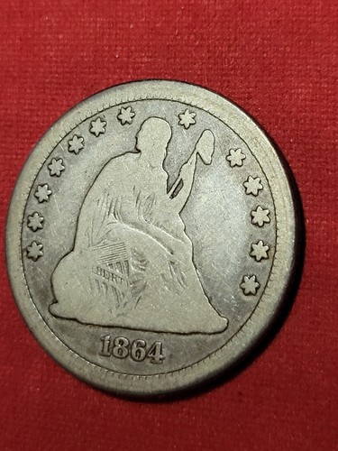 1864 SEATED LIBERTY QUARTER Vg | eBay