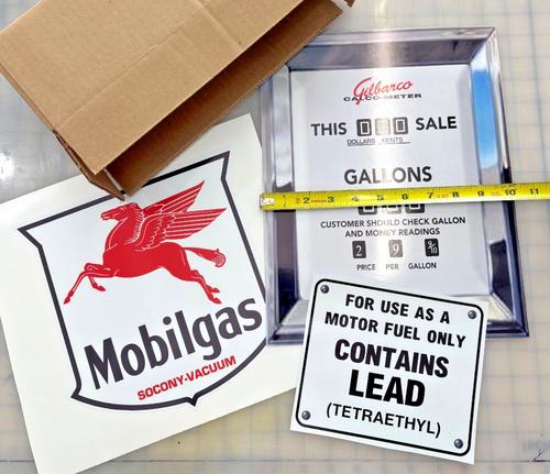 Mobilgas Vintage Gas Pump Sticker kit Door Mural/Fridge Wrap great 4 ...