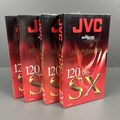 Lot of 4 New Sealed JVC T-120 SX Blank VHS SP 120 min EP 6 Hours - VHS ...